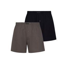 Weiter Boxer Bruno Banani "Loose Fit", Jungen, Gr. L, schwarz (anthrazit, schwarz), Obermaterial: 100% Baumwolle, unifarben, k&ouml;rpernah, Unterhosen, mit Knopfleiste