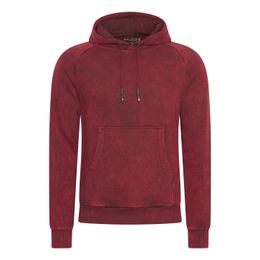 Kapuzensweatshirt Rusty Neal, Herren, Gr. L, rot, 100% Baumwolle, unifarben, normal, ohne Ausschnitt, Sweatshirts, in verwaschenem Design