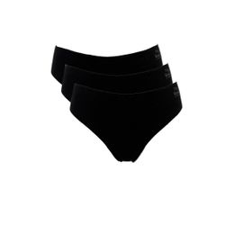 String MY BASIC "Free cut string", Damen, Gr. L, schwarz, Obermaterial: 90% Baumwolle, 10% Elasthan, unifarben, k&ouml;rpernah, Unterhosen String, basic, eng, elastisch, bequem, weich, mit Logo, Baumwollmix