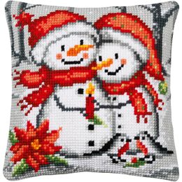 Verachtert Kreuzstichkissen "Schneemann & Frau"