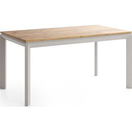 ESSTISCH Elan rechteckig ausziehbar verl&auml;ngerbar mit Schwarzen Metallbeinen, Eiche Braun 180-270/90/76 cm