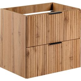 WASCHBECKENUNTERSCHRANK Niva h&auml;ngend mit Rillenfronten in Eiche Braun, 60/57/46 cm