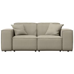 GARTENSOFA Lorento Outdoor 2-Sitzer, Taupe Beige Kunstleder 186/73/92 cm