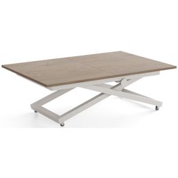 COUCHTISCH Axen h&ouml;henverstellbar ausziehbar, Eiche Braun 120-160/80/38-75 cm