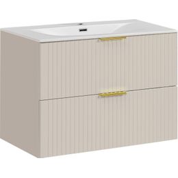 WASCHTISCHKOMBI Niva h&auml;ngend geriffelt in Kaschmir Matt 81/59/46 cm