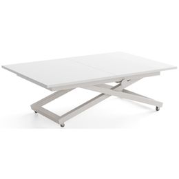 COUCHTISCH Axen h&ouml;henverstellbar ausziehbar, Wei&szlig; 120-160/80/38-75 cm