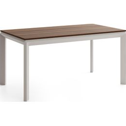 ESSTISCH Elan rechteckig ausziehbar verl&auml;ngerbar mit Schwarzen Metallbeinen, Walnuss Braun 180-270/90/76 cm