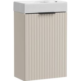 WASCHTISCHKOMBI Niva h&auml;ngend geriffelt in Kaschmir Matt 40/49/22 cm