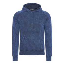Kapuzensweatshirt Rusty Neal, Herren, Gr. L, blau (indigo), 100% Baumwolle, unifarben, normal, ohne Ausschnitt, Sweatshirts, in verwaschenem Design