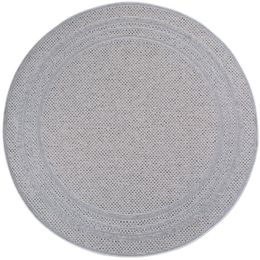 KADIMA DESIGN TEPPICH Outdoor VENTOUX in Grau, mit Bord&uuml;re, &Oslash; 200 cm