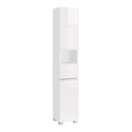 BADEZIMMERS&Auml;ULE 2 T&uuml;ren, 1 Schublade und 1 Nische - 30/30/170 cm