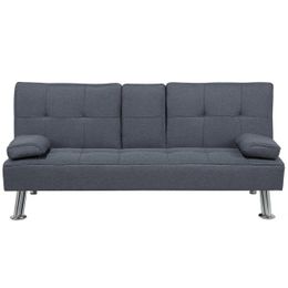 Beliani 3-SITZER-SCHLAFSOFA Polyester Grau Roxen