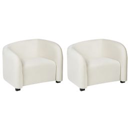 Beliani SESSEL 2er-Set Cremewei&szlig; Veltada