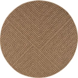 KADIMA DESIGN TEPPICH Outdoor ARLBERG in Beige, in Jute-Optik, aus Polypropylen, &Oslash; 120 cm