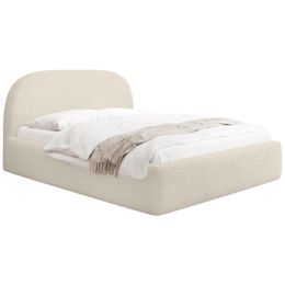 POLSTERBETT Puro mit Bettkasten, Creme Boucle 120 x 200 cm &ndash; mit Metall-Lattenrost