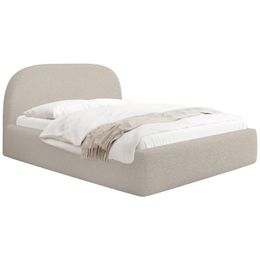 POLSTERBETT Puro mit Bettkasten, Beige Boucle 120 x 200 cm &ndash; mit Metall-Lattenrost