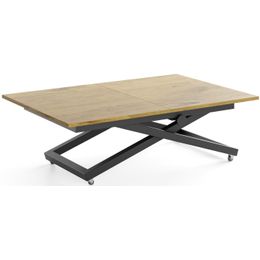 COUCHTISCH Axen h&ouml;henverstellbar ausziehbar, Eiche Braun 120-160/80/38-75 cm