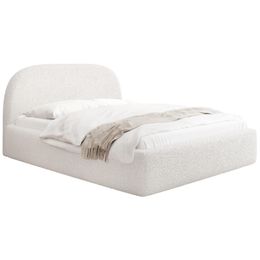 POLSTERBETT Puro mit Bettkasten, Wei&szlig; Boucle 160 x 200 cm &ndash; mit Metall-Lattenrost