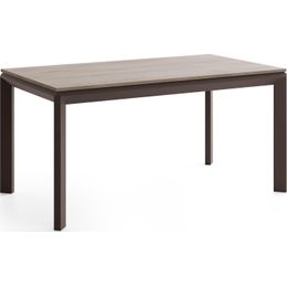 ESSTISCH Elan rechteckig ausziehbar verl&auml;ngerbar mit Braunen Metallbeinen, Eiche Braun 180-270/90/76 cm