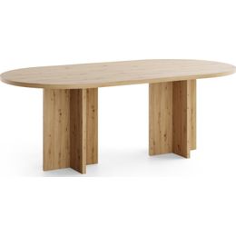 ESSTISCH Aster oval, Eiche Artisan Hellbraun 204/90/75 cm