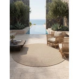 KADIMA DESIGN TEPPICH Outdoor VENTOUX in Beige, mit Bord&uuml;re, &Oslash; 160 cm