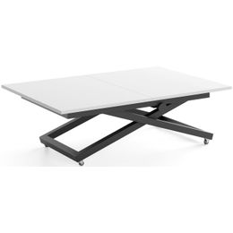 COUCHTISCH Axen h&ouml;henverstellbar ausziehbar, Wei&szlig; 120-160/80/38-75 cm