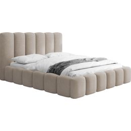 POLSTERBETT Serenity mit Bettkasten & Lattenrost in Beige Chenille 120 x 200 cm