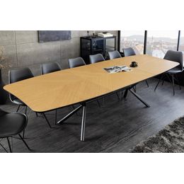Riess Ambiente Ausziehbarer Esstisch GRANDEZZA 180-270cm natur Eiche schwarz Metall Riess-Ambiente Esszimmertisch K&uuml;chentisch rechteckig 2 Personen
