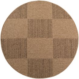KADIMA DESIGN TEPPICH Outdoor ARLBERG in Beige, in Jute-Optik, aus Polypropylen, &Oslash; 120 cm