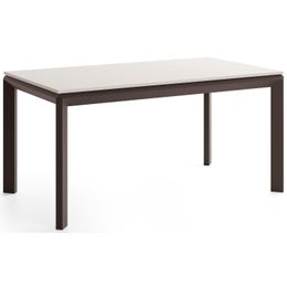ESSTISCH Elan rechteckig ausziehbar verl&auml;ngerbar mit Braunen Metallbeinen, Kaschmir 160-250/90/76 cm