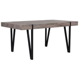 Beliani ESSTISCH 150/90/75 cm Dunkelbraun, Schwarz Rechteckig Adena