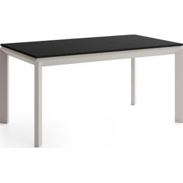 ESSTISCH Elan rechteckig ausziehbar verl&auml;ngerbar mit Schwarzen Metallbeinen, Schwarz 180-270/90/76 cm