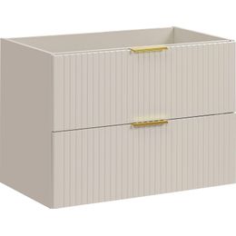 WASCHBECKENUNTERSCHRANK Niva h&auml;ngend mit Rillenfronten in Matt Kaschmir, 80/57/46 cm