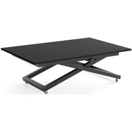 COUCHTISCH Axen h&ouml;henverstellbar ausziehbar, Schwarz 120-160/80/38-75 cm
