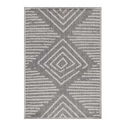 KADIMA DESIGN OUTDOORTEPPICH LIRIA, gestreift, Grau, 160 x 230 cm