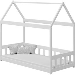 HAUSBETT Domi aus Holz, Wei&szlig; 90x200 cm