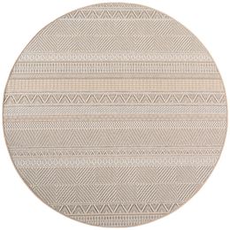 KADIMA DESIGN TEPPICH Outdoor VENTOUX in Beige, im Ethno-Stil, &Oslash; 120 cm