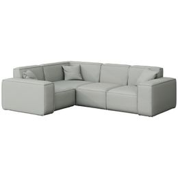 GARTENECKSOFA Lorento Outdoor in L-Form, Universell, Hellgrau Kunstleder 251/73/186 cm