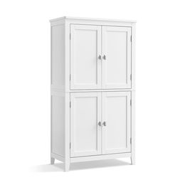 KLEINES Aufbewahrungsm&ouml;bel 4 T&uuml;ren Wei&szlig; - H110 cm