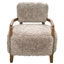 Signature STOFFSESSEL beiger in Felloptik L71 cm 75/78/71 cm