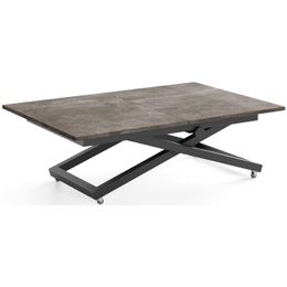 COUCHTISCH Axen h&ouml;henverstellbar ausziehbar, Beton Dunkelgrau 120-160/80/38-75 cm