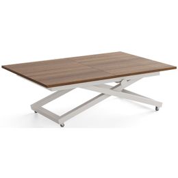 COUCHTISCH Axen h&ouml;henverstellbar ausziehbar, Nussbaum Braun 120-160/80/38-75 cm