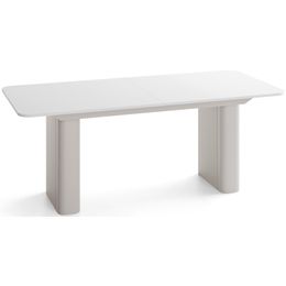 ESSTISCH Riven rechteckig ausziehbar verl&auml;ngerbar mit Butterfly-Auszug, Wei&szlig; 200-296/90/76 cm