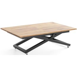 COUCHTISCH Axen h&ouml;henverstellbar ausziehbar, Eiche Braun 120-160/80/38-75 cm