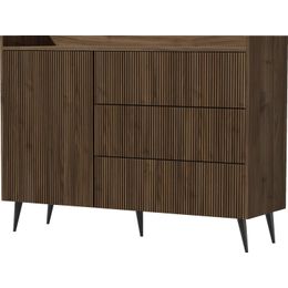 KOMMODE Arysa in Braun Walnuss Holzoptik 92/126/41 cm