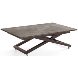 COUCHTISCH Axen h&ouml;henverstellbar ausziehbar, Beton Dunkelgrau 120-160/80/38-75 cm