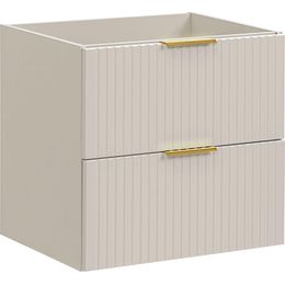 WASCHBECKENUNTERSCHRANK Niva h&auml;ngend mit Rillenfronten in Matt Kaschmir, 60/57/46 cm