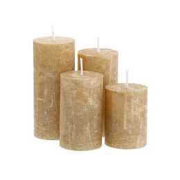 buttinette Rustikale Kerzen, gold-metallic, abgestuft, 4 St&uuml;ck