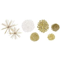 buttinette Drahtsterne-Set, wei&szlig;-gold, 12 Sterne