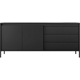 SIDEBOARD Cindy in Schwarz 187/81/40 cm